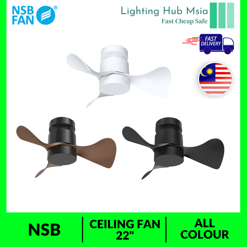 NSB CEILING FAN 22" KELLY 3 BLADE REMOTE DC LED WIFI designer kipas ...
