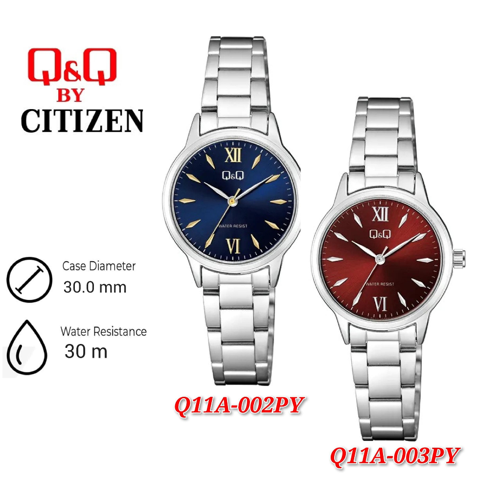 Q&Q by Citizen Q11A Ladies' Stainless Steel Analogue Watch | Shopee ...