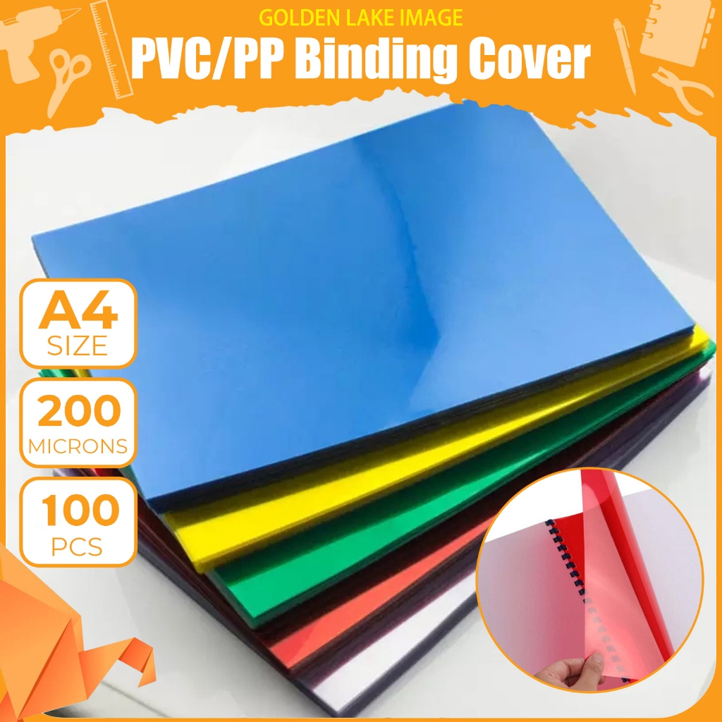 100PCS PVC Bound Cover 200MIC A4 Thickness 0.2mm PP Transparent School ...