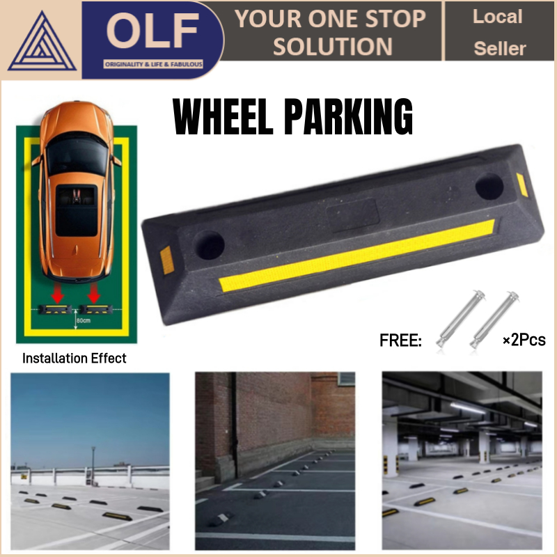 Heavy Duty Wheel Stopper Parking 54CM Rubber Curb Parking Block Wheel ...