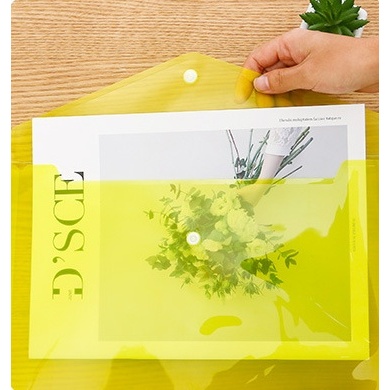 1PC A4 Thickened Transparent Button File Bag A4 Management file Folder ...