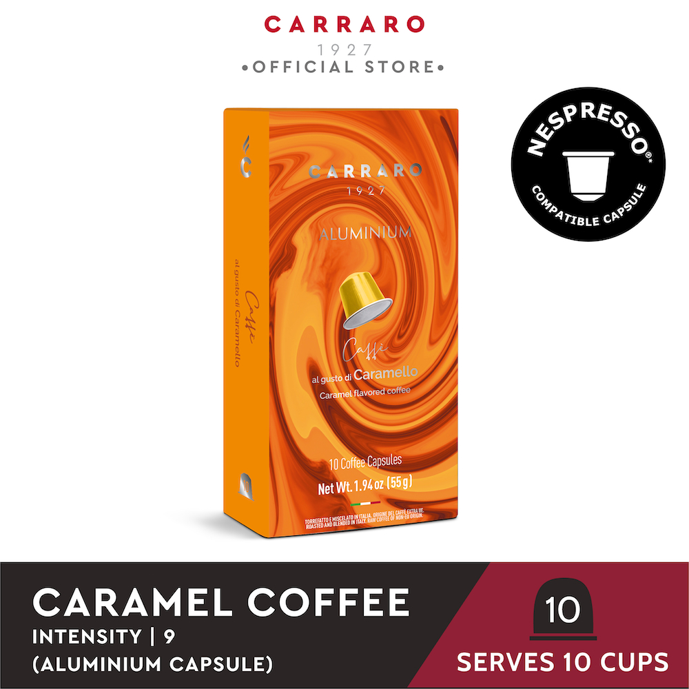 Carraro Caramel Flavored Coffee Aluminium Capsule - Nespresso ...
