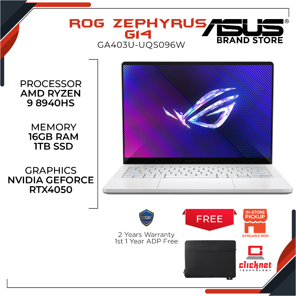 Asus Rog Zephyrus G14 2024 GA403U-UQS096W / UQS100WO R9-8945HS/ 16GB ...
