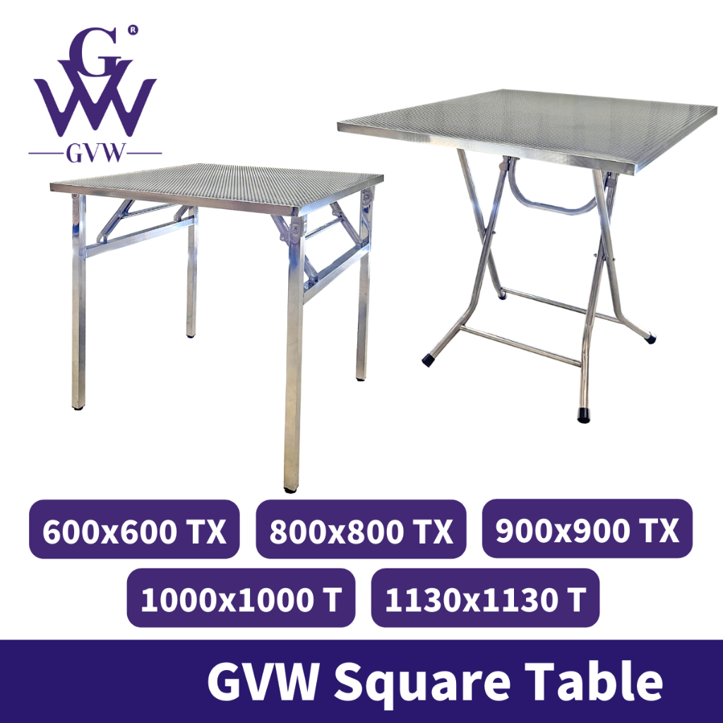 GVW Square Stainless Steel Foldable Table Working Table Dining Table ...