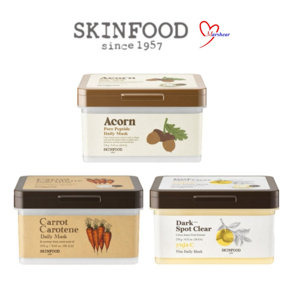 Skinfood Acorn Pore Peptide / Yuja C Vita / Carrot Carotene Daily Mask ...
