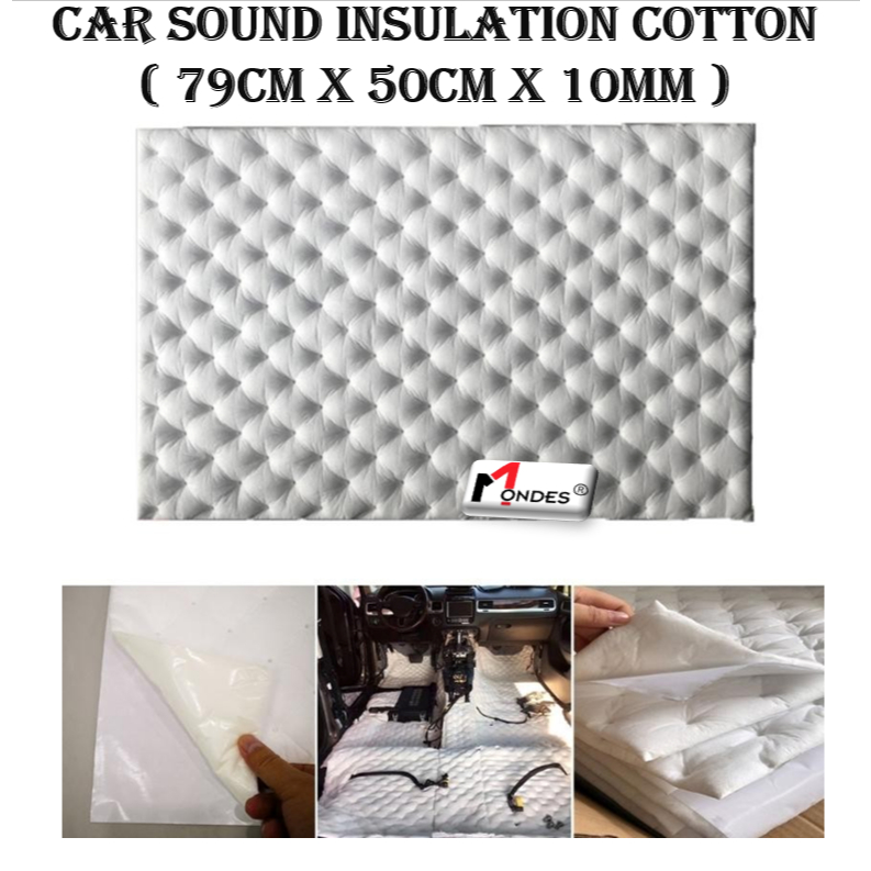 (400 gram) CAR SOUND PROOF FOAM COTTON CAR MAT 79CM x 51CM CARPET SOUND ...