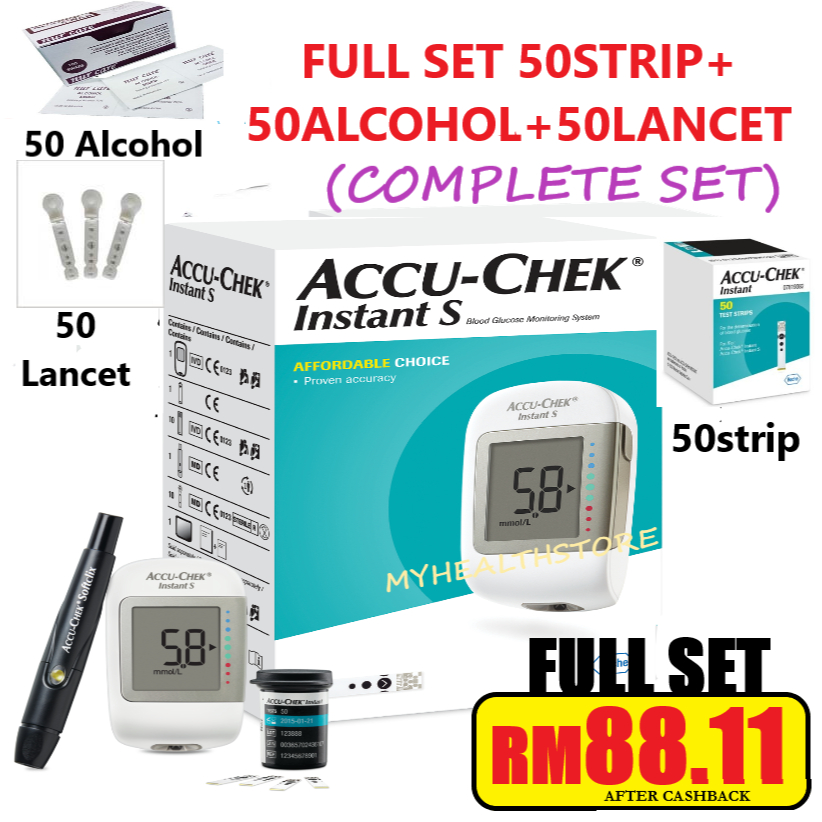 [NEW WITH BLUETOOTH][FULL SET] Accu Chek Instant Meter Set +25/50strip ...