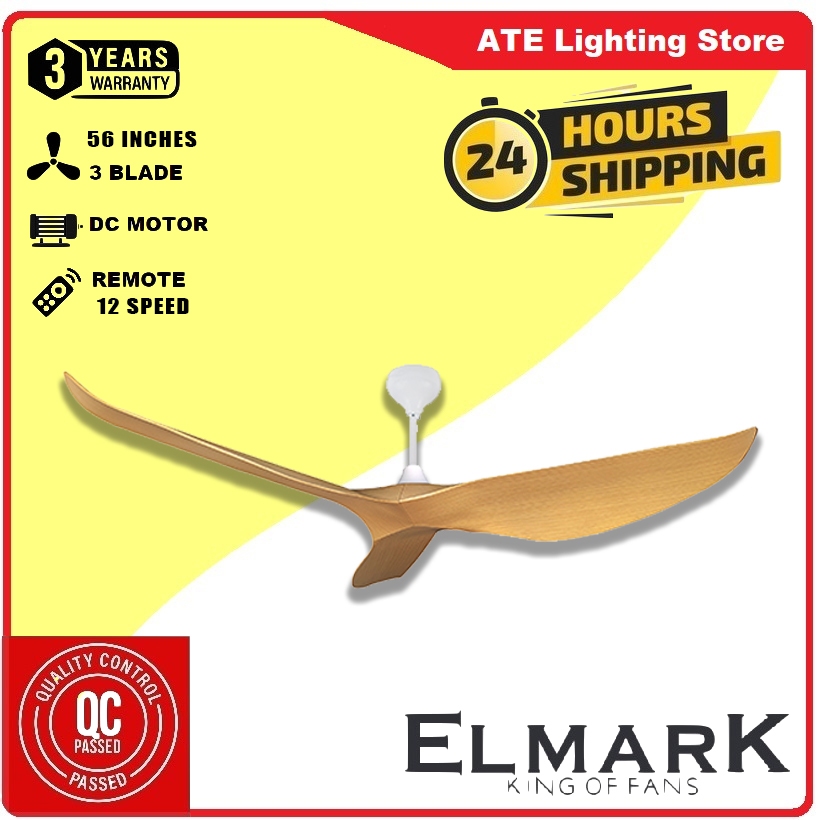 Elmark Ceiling Fan Viper 168 56 inch Remote Control (DC Motor) 3 Blade ...