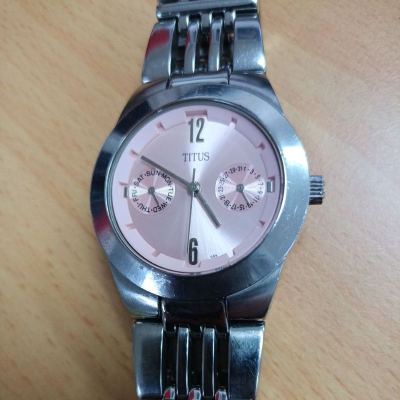 TITUS PINK DAYDATE QUARTZ WOMEN WATCH | Shopee Malaysia