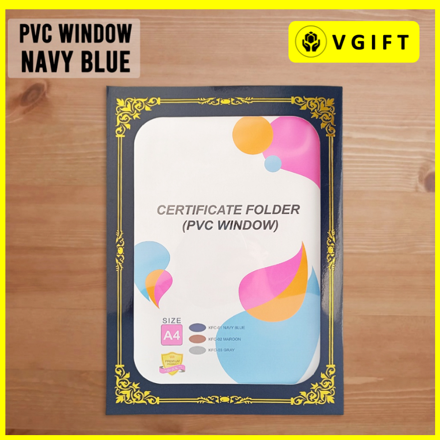 [KL SELLER] A4 Certificate Holder Hard Cover with Gold Border Card ...