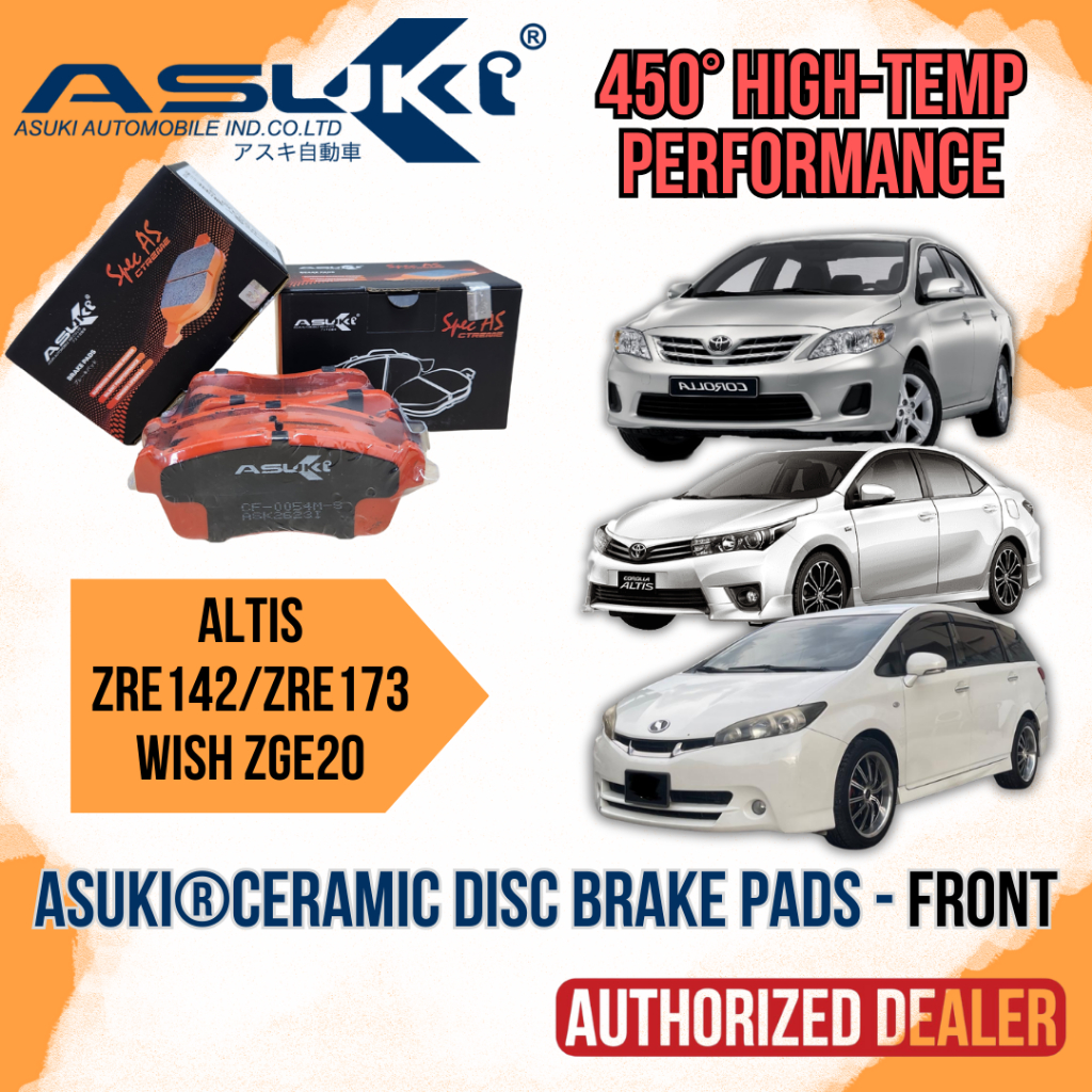 Toyota Altis ZZE142,ZRE173/ Wish ZGE20 - ASUKI *Ceramic* Brake Pad ...