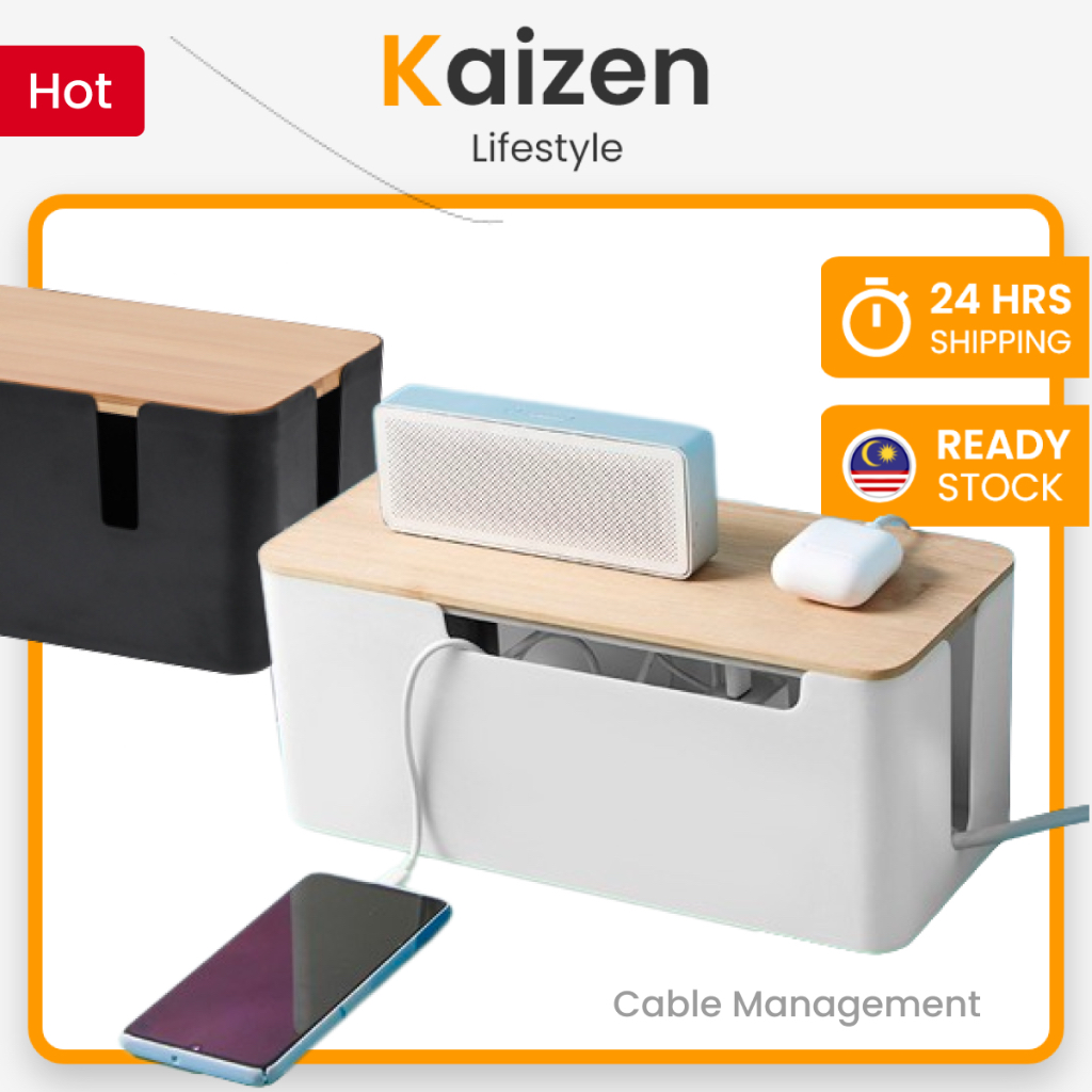Cable Management Wire Storage Box Desk Organizer Power Socket Extension ...