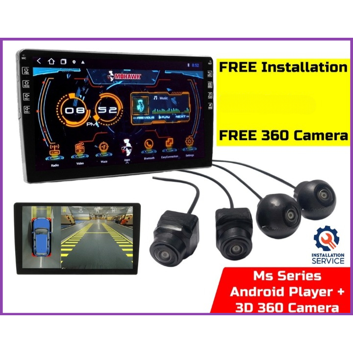 Mohawk Ms Series Car Android Player With 3D 360 Reverse Camera 4+32GB ...