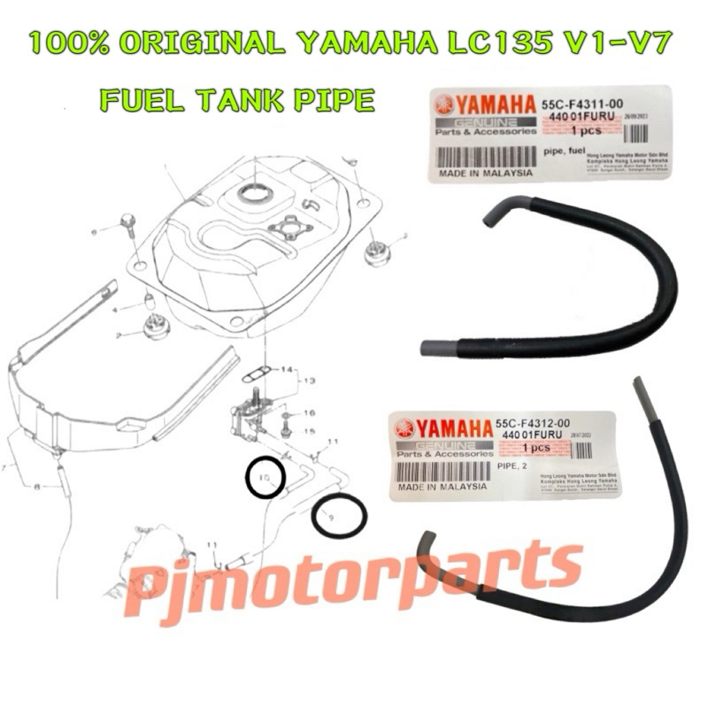 LC135 V1 V2 V3 V4 V5 V6 V7 (100% ORIGINAL YAMAHA) FUEL TANK PIPE TANGKI MINYAK PETROL PAIP PIPE ...
