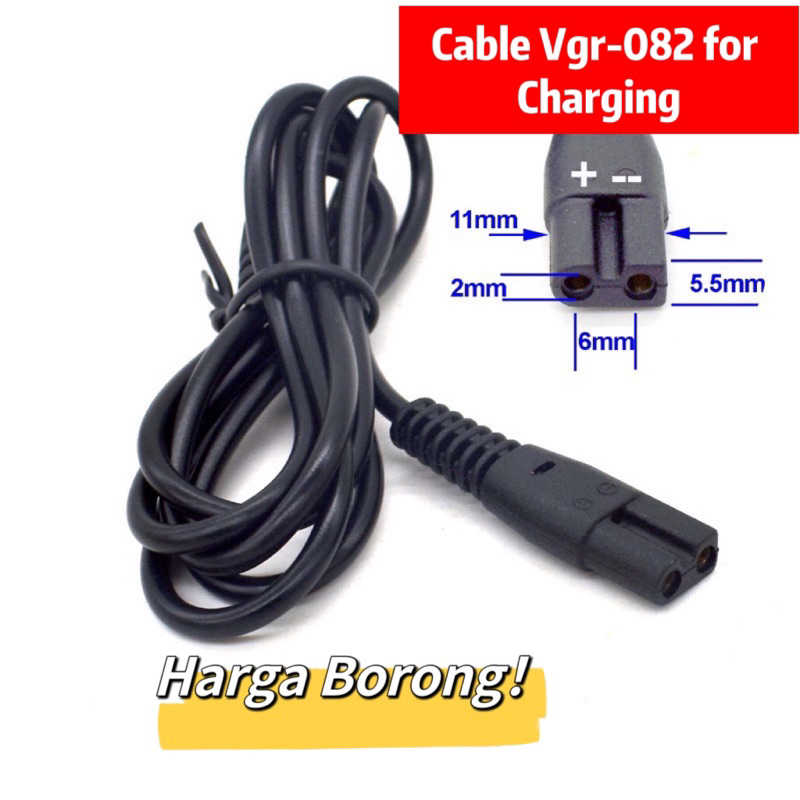 Electric Shaver USB Charging Cable Power Charger Adapter 2-Prong head ...