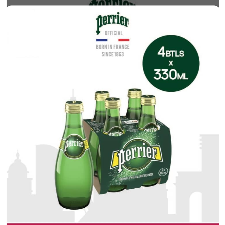 Perrier Natural Sparkling Mineral Water 4 Bottles x 330ml | Shopee Malaysia