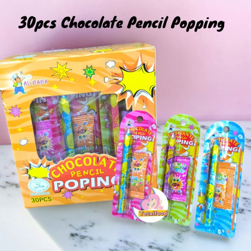 30pcs x9g Ali Chocolate Pencil Popping Candy party best choice | Shopee ...