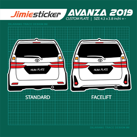 Sticker Kereta Avanza, Sticker belakang Toyota Avanza 2019,Custom Warna ...