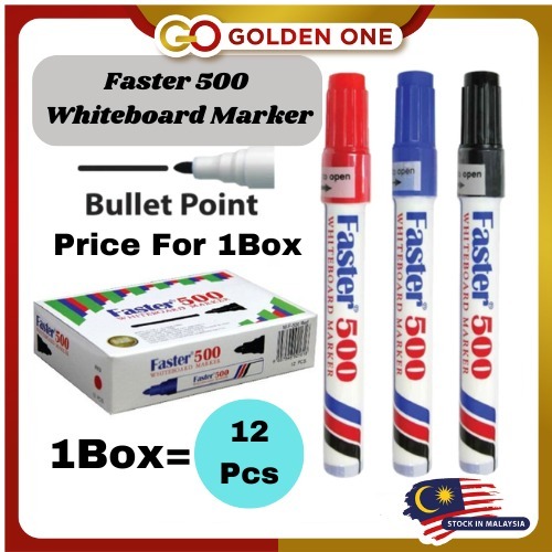 [1BOX=12PCS!!!]Faster 500 Whiteboard Marker Pen Bullet/Whiteboard ...