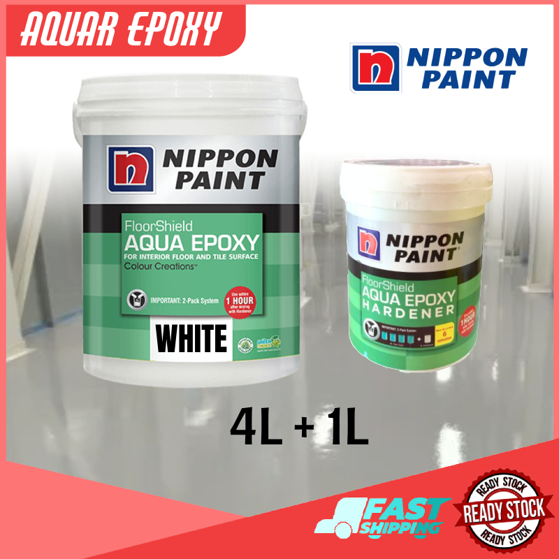 NIPPON AQUA EPOXY SOFT MATT 4L + 1L - WHITE COLOUR | Shopee Malaysia