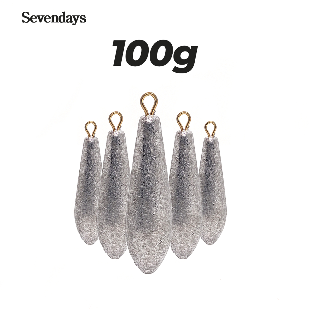 [5 PCS] Long Drop Lead Sinker (10g - 200g) Batu Ladung Timah Pancing Fishing Sea Bottom Weight ...