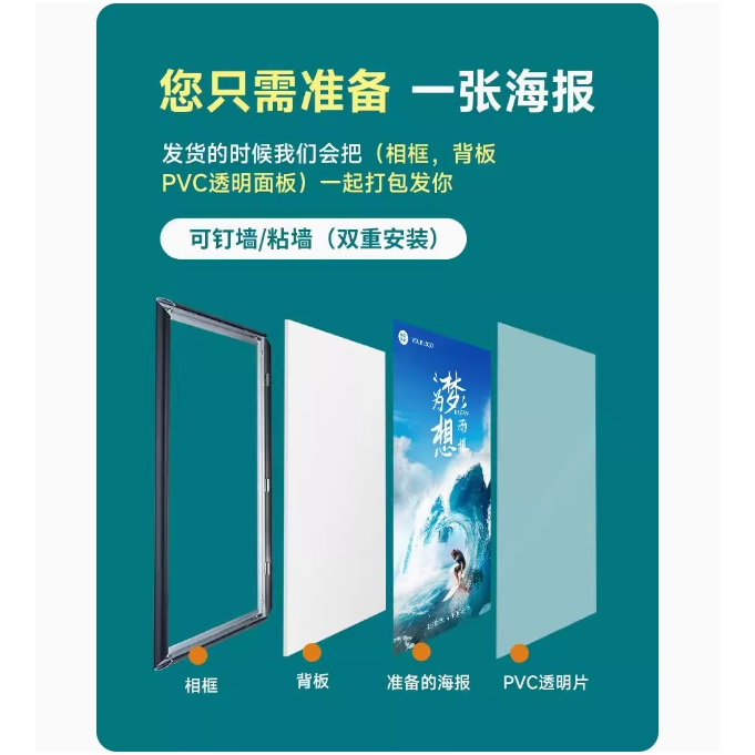 A1 Aluminium Poster Frame Wall Hanging Mouting Core Advertising Frame ...