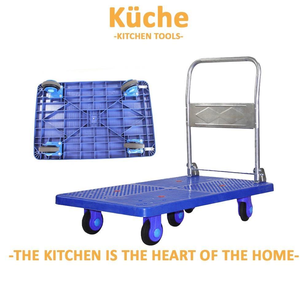 KUCHE Folding Flatbed Domestic Trolley Plastic Tiny Trailer Pull Truck ...