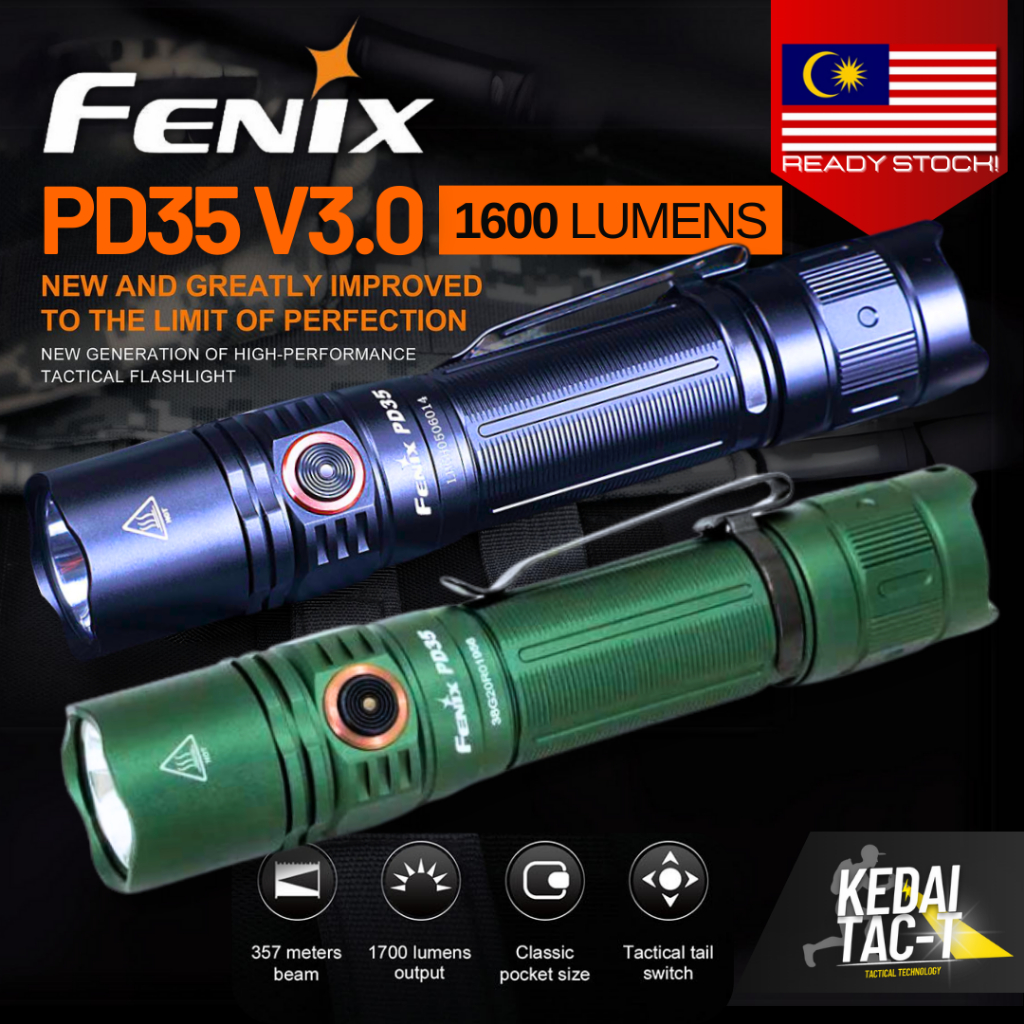 FENIX PD35 V3.0 - Luminus SFT40 LED 1700L Rechargeable Flashlight ...