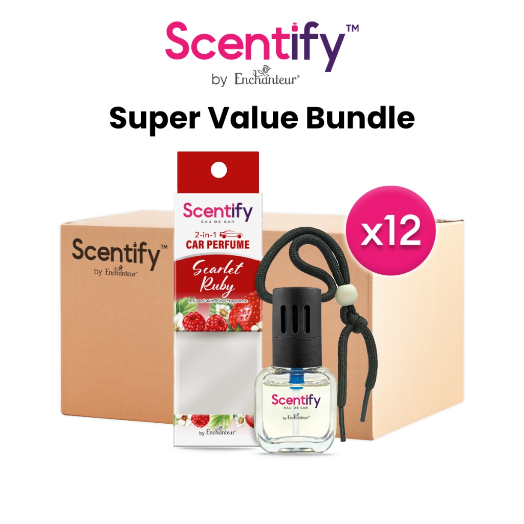 [Super Value Bundle] Scentify Eau De Car Perfume Scarlet Ruby 14ml x12 ...