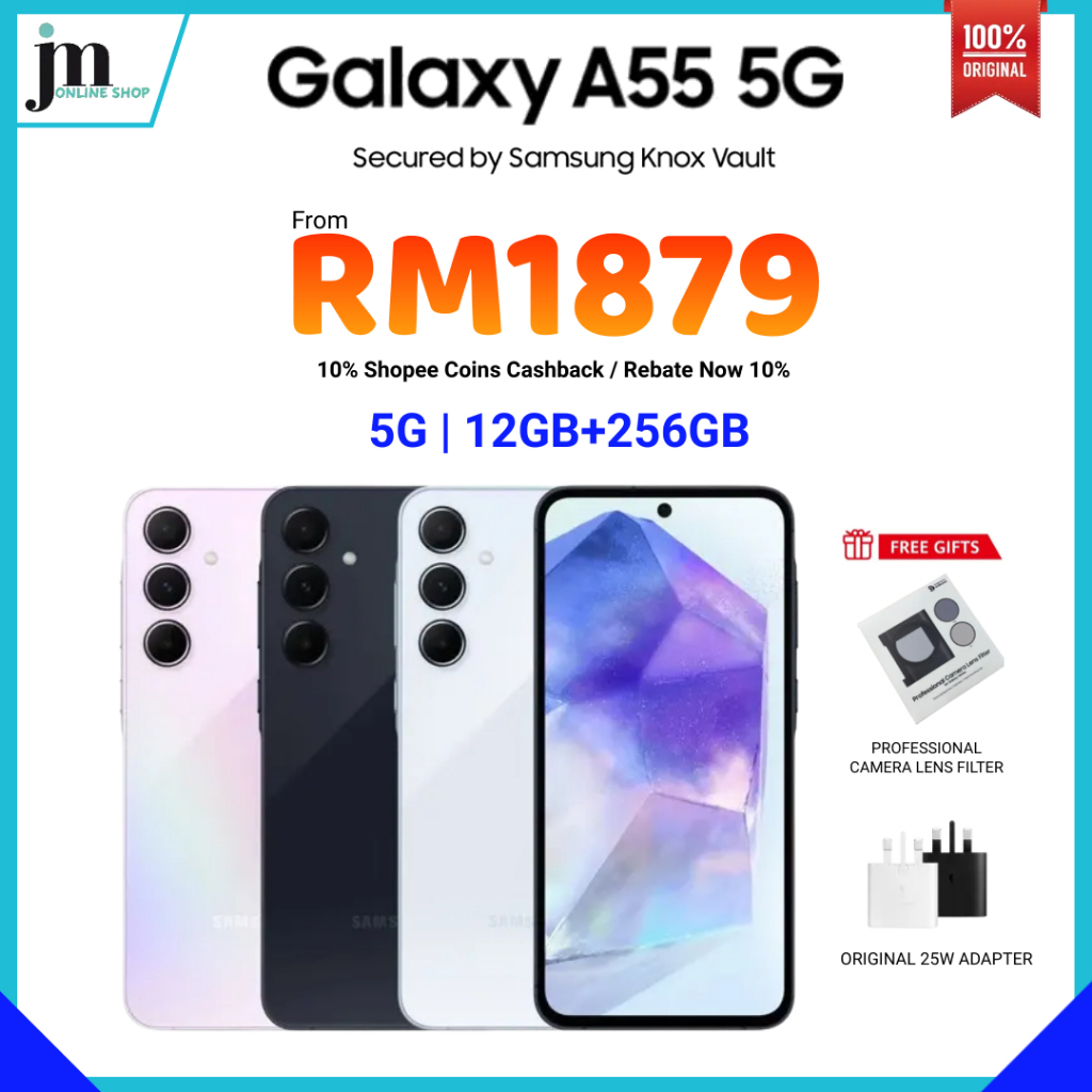 SAMSUNG Galaxy A55 5G [12GB RAM(8GB)RAM +256GB ROM] | 50MP Main Camera ...