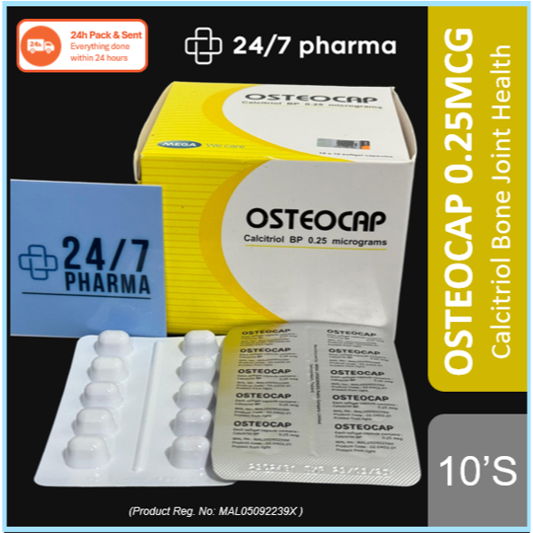(1 Strip) Osteocap 0.25mcg 10’s Osteo-cap Mega We Care 骨化三醇 Calcitriol ...