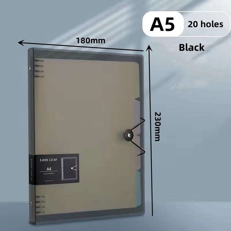 B4/A5 Loose-leaf Removable Transparent Binder Cover Grid Blank Writting ...