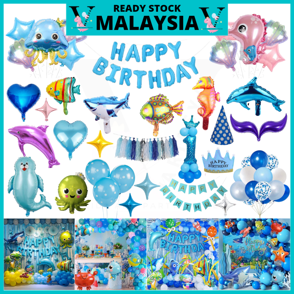 Sea Animals Marine Animals Foil Balloons for Balloons Fish Seashore ...