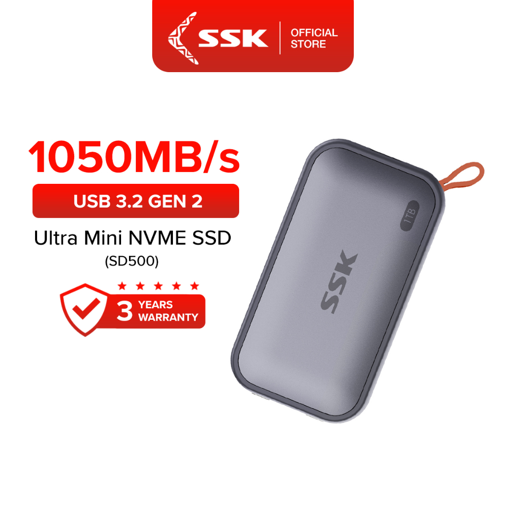 SSK Ultra Portable SSD External Hard Disk Type C [SD500] - USB3.2 Gen2 ...