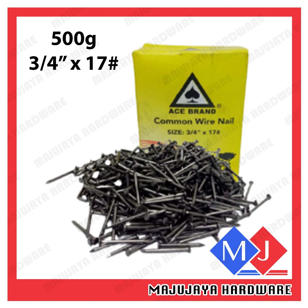 ACE BRAND Common Wire Nail Paku Ceiling Paku Kayu Nipis Common Nail ...
