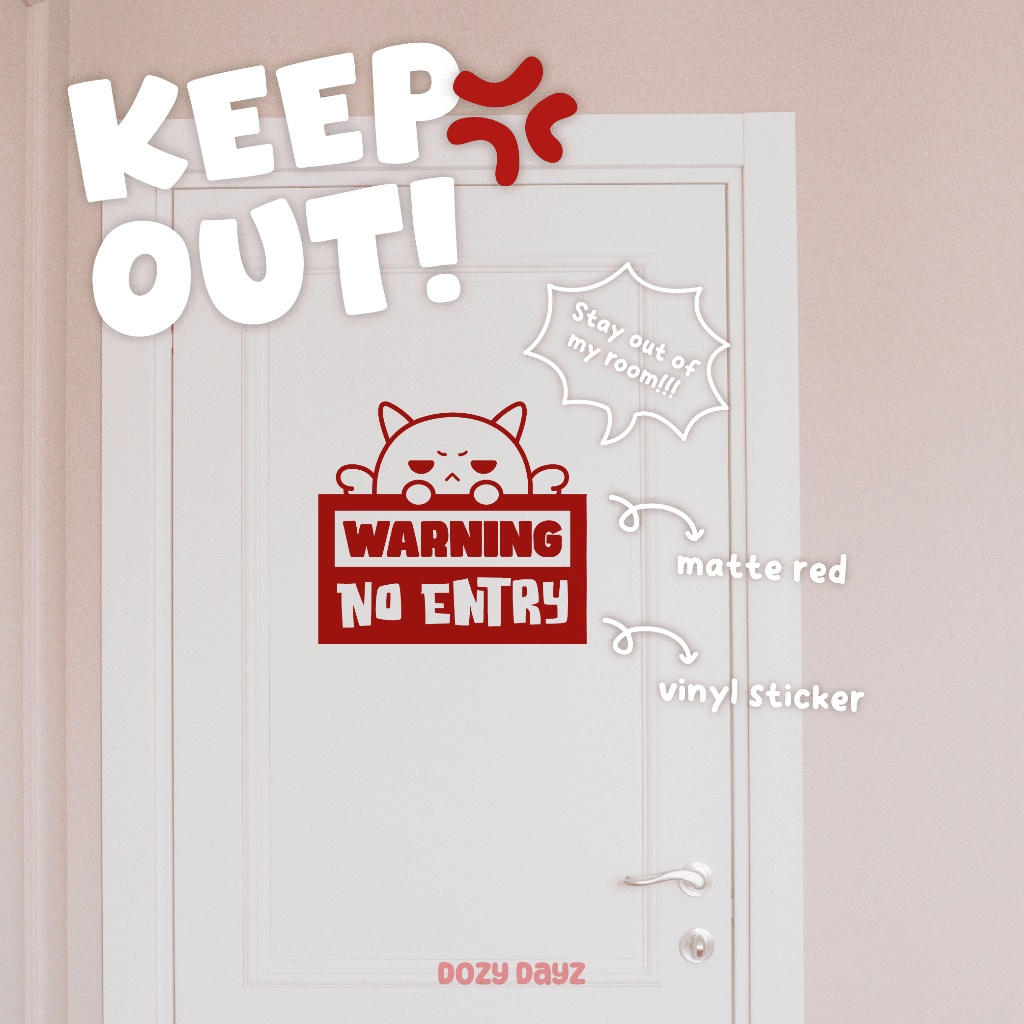 DOZY DAYZ Keep Out Vinyl Sticker | Waterproof | Door Sticker | Decal ...