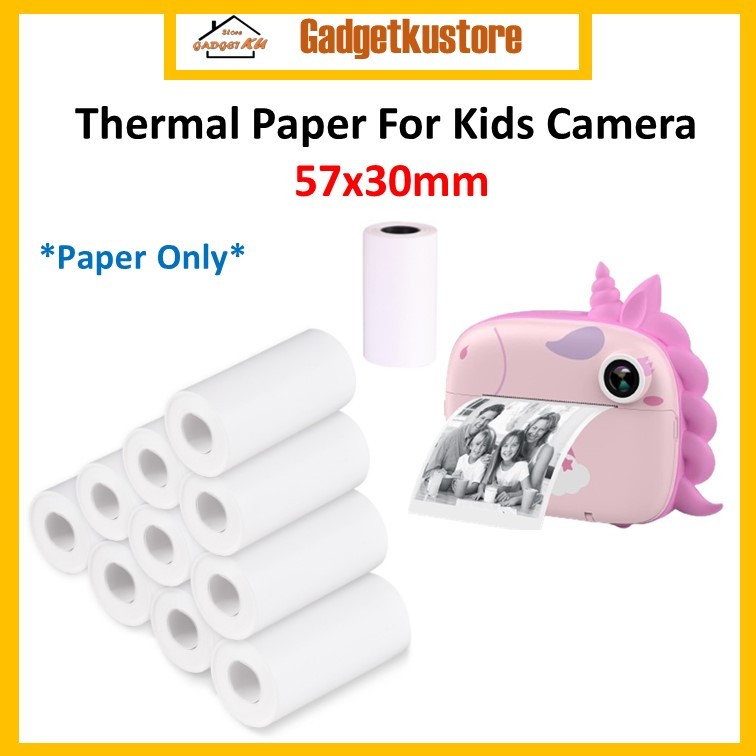 Thermal Paper White Color 57mmx30mm for Children Camera Instant Printer ...