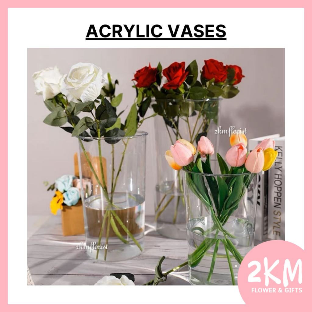 ACRYLIC VASES Plastic Vases Flower Vase Home Decorative Small Vase ...