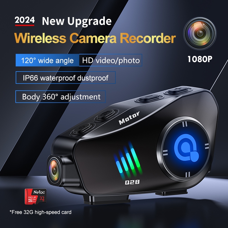 (Malaysia Stock) Q28 Motorcycle Helmet Headset Wireless Camera Recorder ...