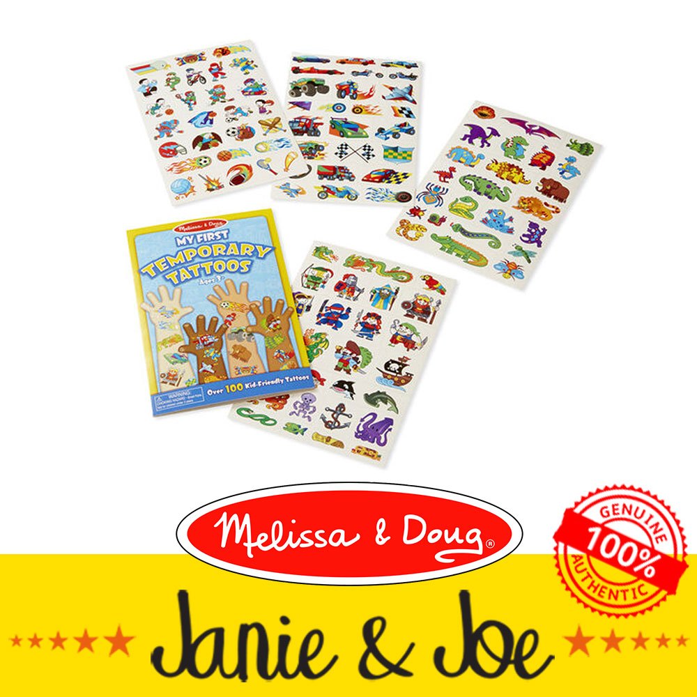 Melissa & Doug Temporary Tattoos- Blue- Age 3+, Arts & Crafts | Shopee ...