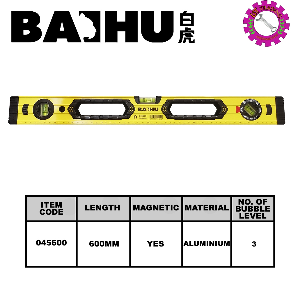 24" BAIHU SPIRIT LEVEL / HEAVY DUTY MAGNETIC SPIRIT LEVEL / BUBBLE ...