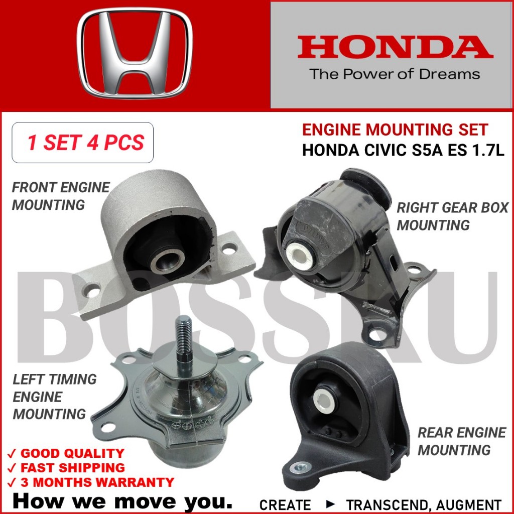 ENGINE MOUNTING KIT - HONDA CIVIC S5A ES 1.7L 2000-2005 AUTO - 1 SET 4 PCS | Shopee Malaysia