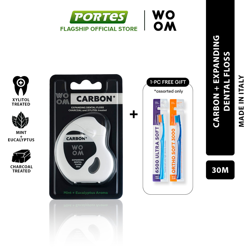 WOOM - CARBON+ Expanding Dental Floss 30m (Made in Italy) | Shopee Malaysia