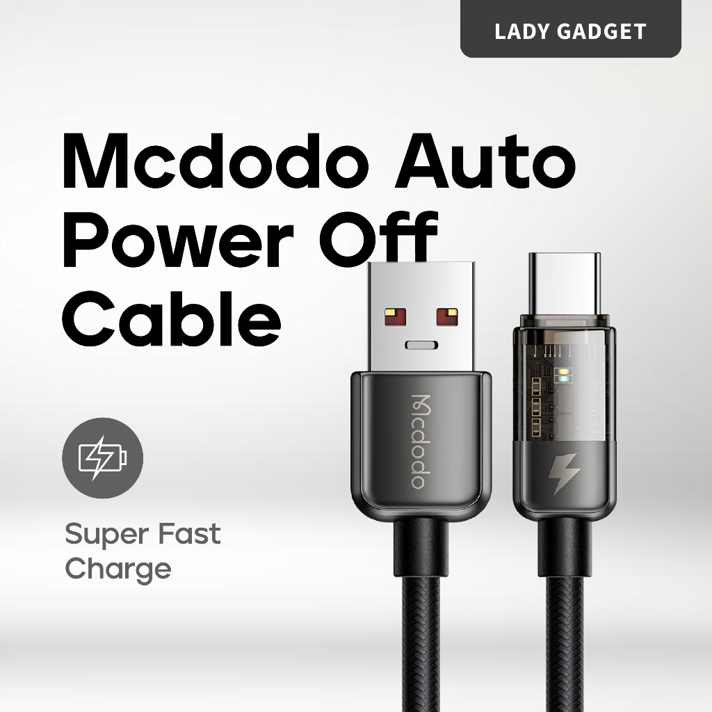 Mcdodo 36W Auto Power Off New Transparent Zinc Alloy Nylon Fast Charging 3A Data Cable 1.2m ...