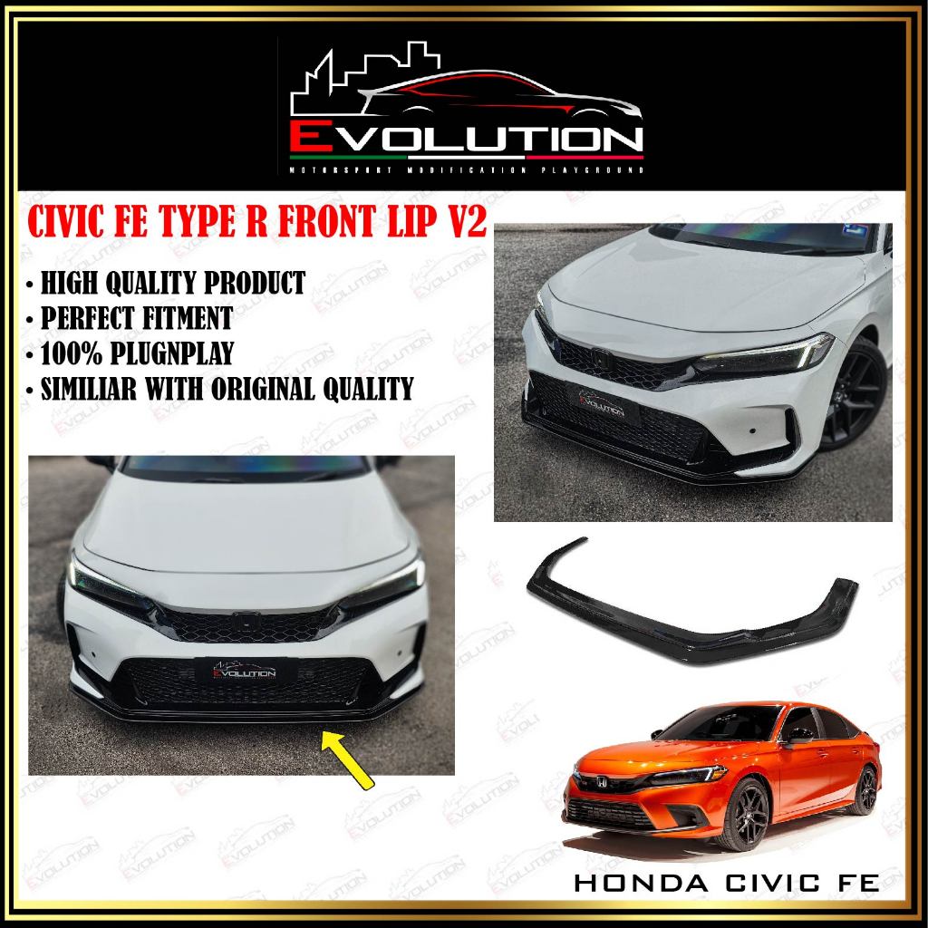CIVIC FE TYPE R FRONT BUMPER TYPE R FRONT LIP V2 | Shopee Malaysia