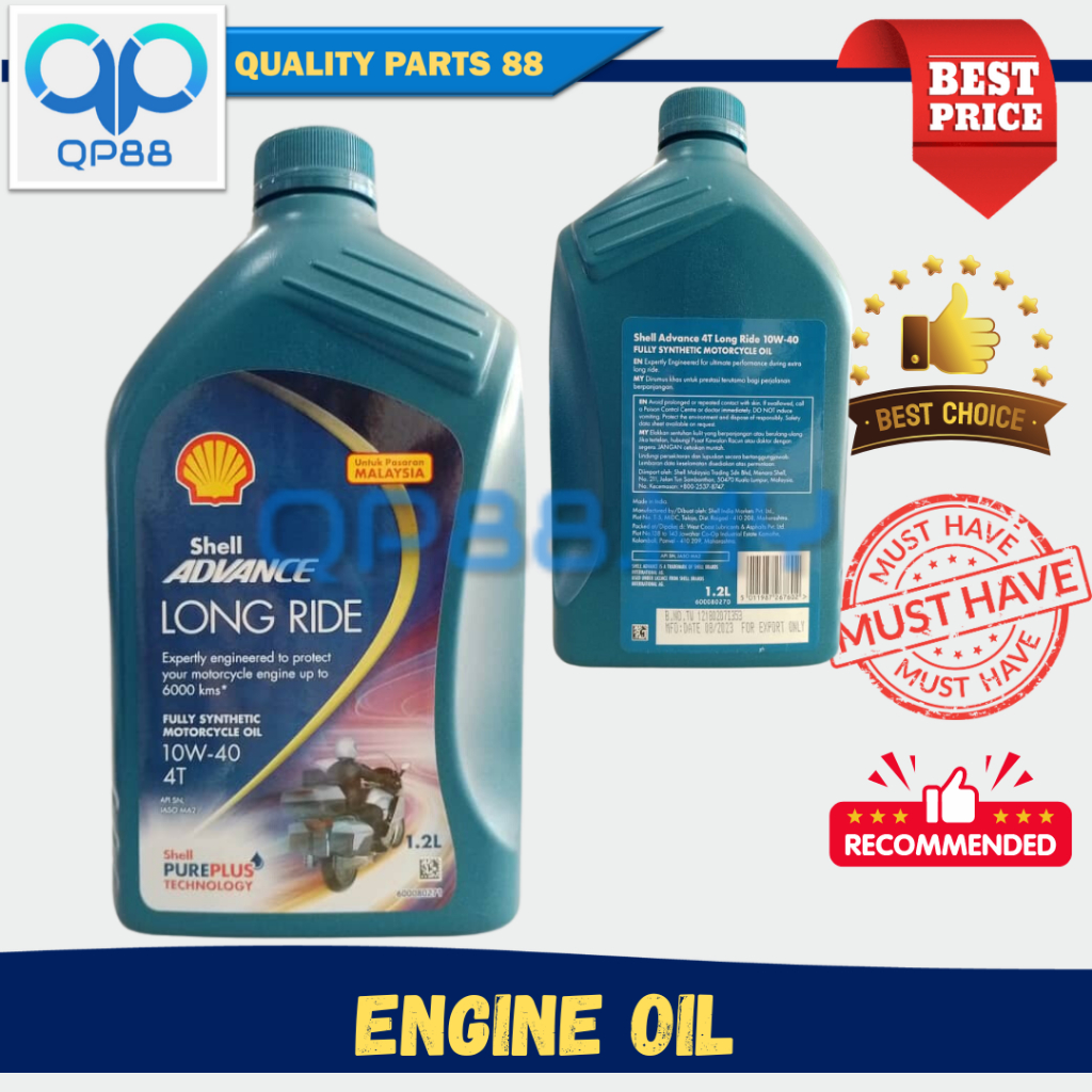SHELL ADVANCE Motorcycle Engine Oil Minyak Injin Minyak Hitam Motor ...