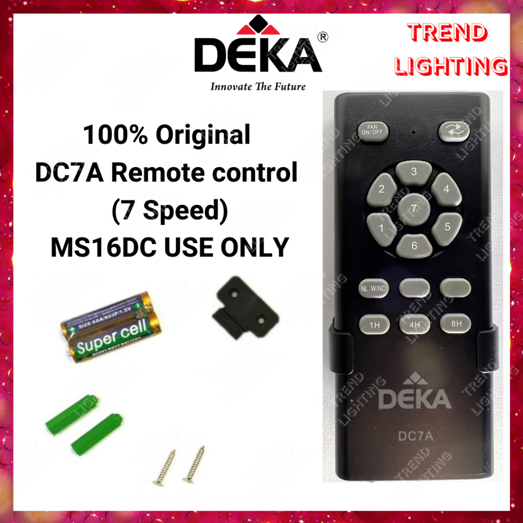 DEKA Remote Control Ceiling Fan Kipas Siling 3/4/5/6 Speeds Without or ...