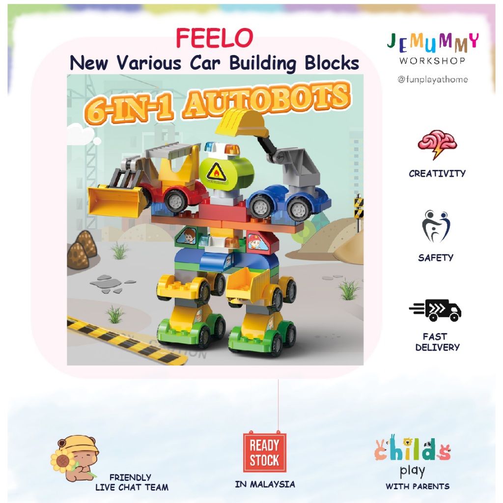 FEELO FL2320 6 in 1 Autobot Building Blocks Cars Bricks Toys for boy ...