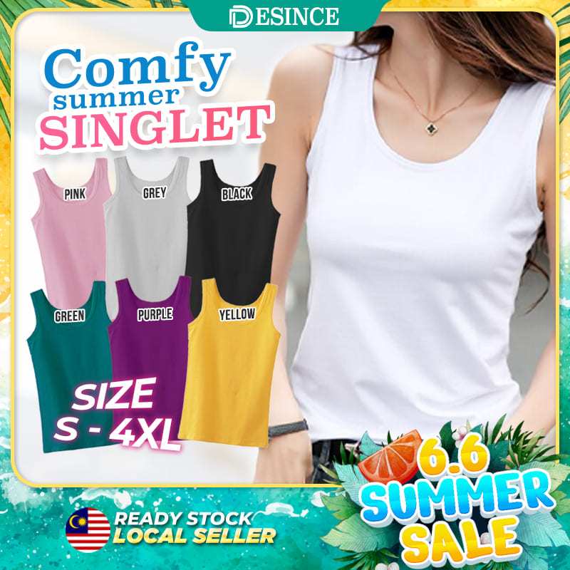 🇲🇾 DESINCE Women Singlet Multi Color Camisole Inner Tank Top Sleeveless ...