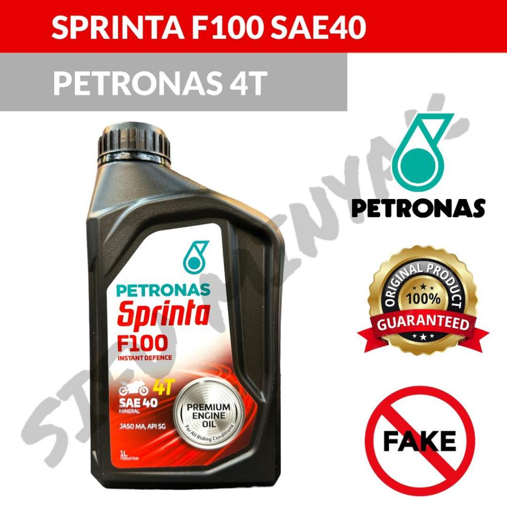 100% ORIGINAL PETRONAS SPRINTA 4T F100 SAE40 SAE-40 ENGINE OIL MOTORCYCLE MINYAK HITAM MOTOR ...